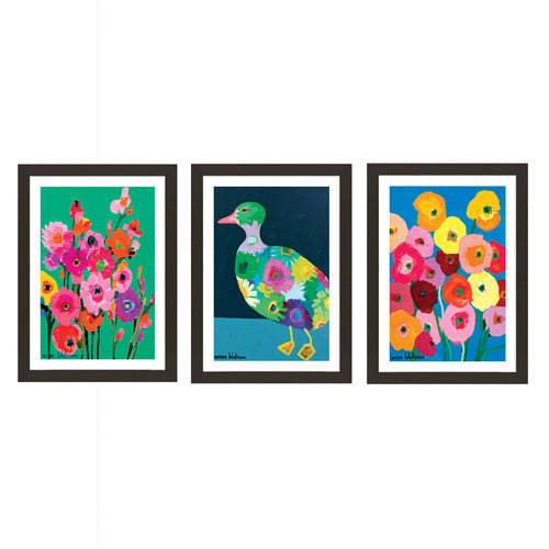 Our Artists' Collection 3 Piece Getty's Florals Framed Paper Print Wall ...