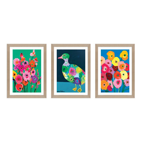 Our Artists' Collection 3 Piece Getty's Florals Framed Paper Print Wall ...