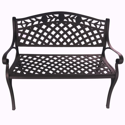 Cast Iron Outdoor Bronze Melissa Outdoor Metal Bench | Temple & Webster