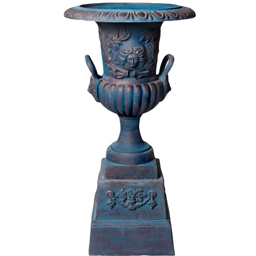 Cast Iron Outdoor Milano Cast Iron Urn & Base Set | Temple & Webster