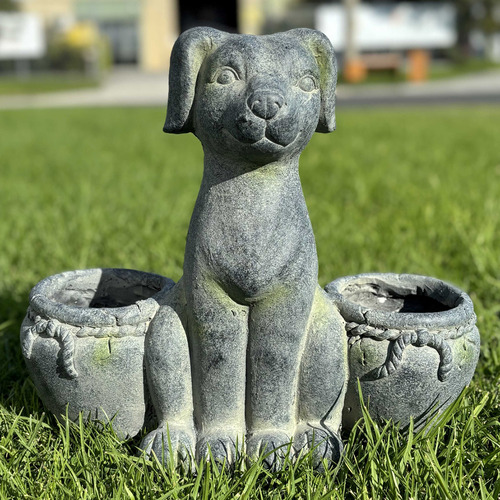 Cast Iron Outdoor Finch Dog Planter | Temple & Webster