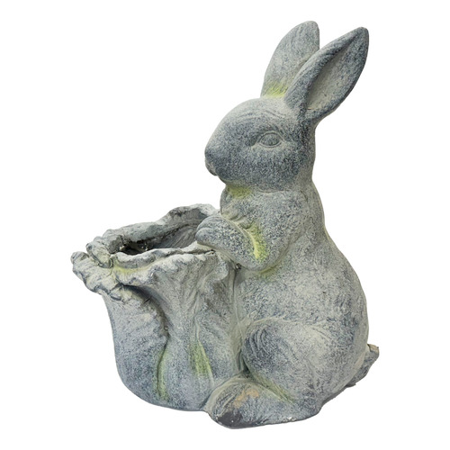 Cast Iron Outdoor Finch Rabbit Planter | Temple & Webster
