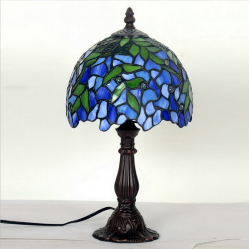 Tiffany Emporium 37cm Blue Wisteria Tiffany-Style Mini Table Lamp ...
