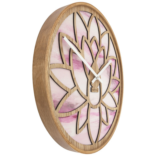 NeXtime 40cm Lotus Birchwood Wall Clock | Temple & Webster