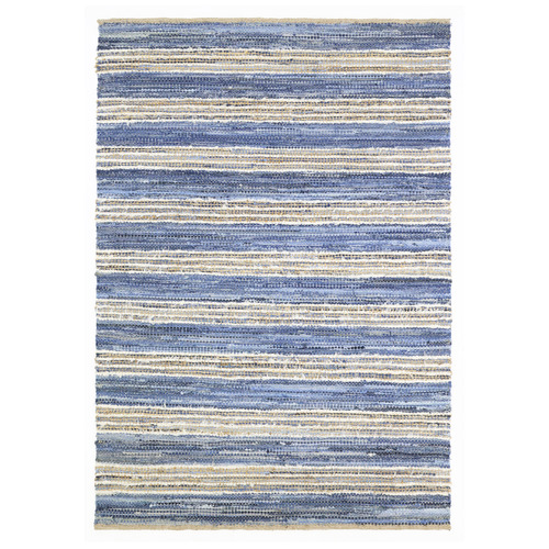 Denim Reed Hand-Loomed Cotton & Jute Rug | Temple & Webster