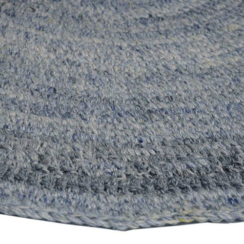 Blue Welsh Hand-Woven Round Rug | Temple & Webster