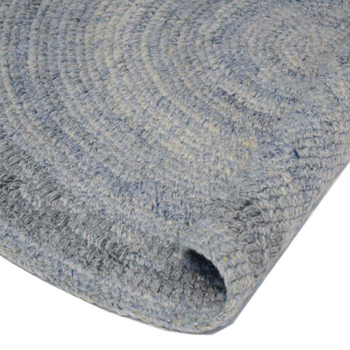 Blue Welsh Hand-Woven Round Rug | Temple & Webster
