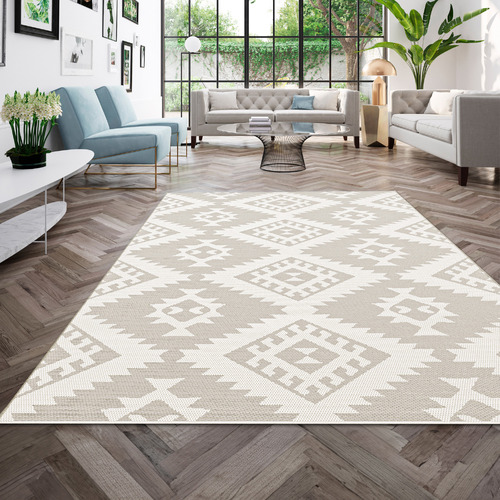 Beige Niran Power-Loomed Rug | Temple & Webster
