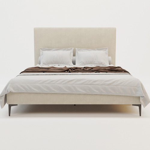 Rawson & Co Cream Rykkie Upholstered Bed Frame with Black Legs | Temple ...