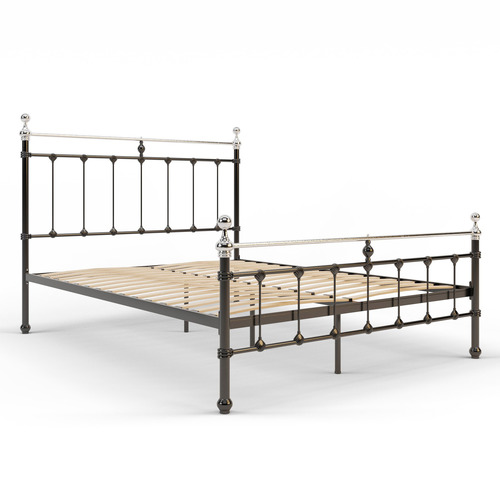 Rawson & Co Black & Chrome Elizabeth Steel Bed | Temple & Webster