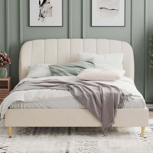 Rawson & Co Beige Ysobel Upholstered Bed | Temple & Webster