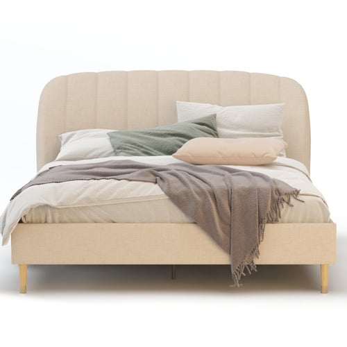 Rawson & Co Beige Ysobel Upholstered Bed | Temple & Webster