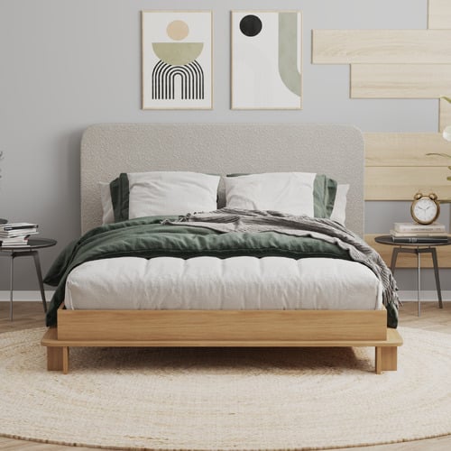 Rawson & Co Grey Whinna Boucle Bed | Temple & Webster