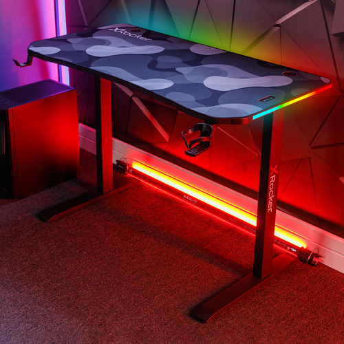 Cobra RGB LED Gaming Desk | Temple & Webster