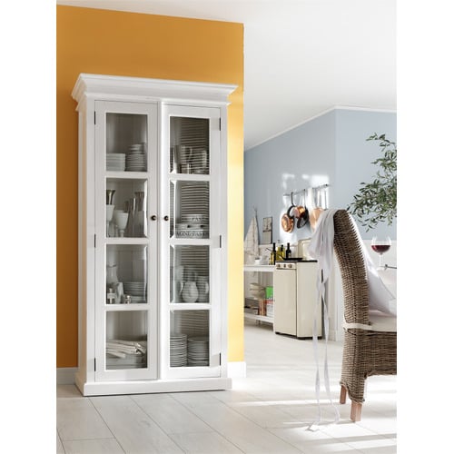 Balmoral Designs White Coastal Display Cabinet with 2 Glass Doors ...