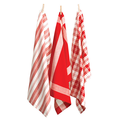 Chiswick Living 3 Piece Madrid Stripe & Check Tea Towel Set | Temple ...