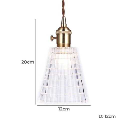 LuccaandLuna Gold Vintage-Style Amy Pendant Light | Temple & Webster