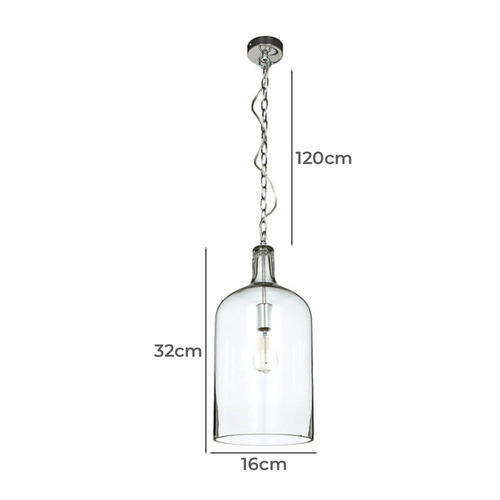 LuccaandLuna Kendal Glass Pendant Light | Temple & Webster
