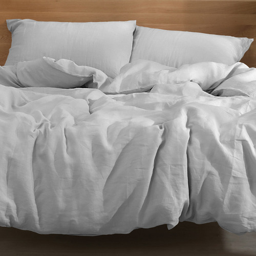 Natural Home Light Grey European Flax Linen Quilt Cover Set | Temple ...