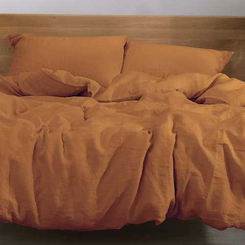 Natural Home Rust European Flax Linen Quilt Cover Set | Temple & Webster