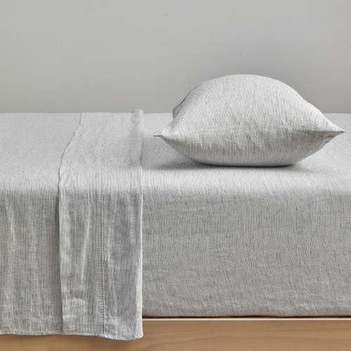 Natural Home Classic Pinstripe Linen Sheet Set | Temple & Webster