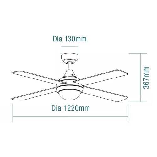 Martec Link 4 Blade AC Ceiling Fan with Light Kit | Temple & Webster