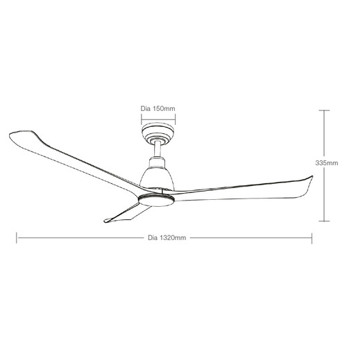 Polo 132cm DC Smart Ceiling Fan with LED Light | Temple & Webster