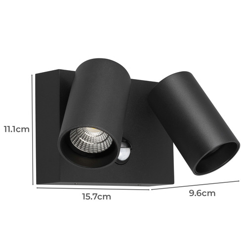 Martec Capri Outdoor 2 Light LED Wall Spotlight with Sensor | Temple ...