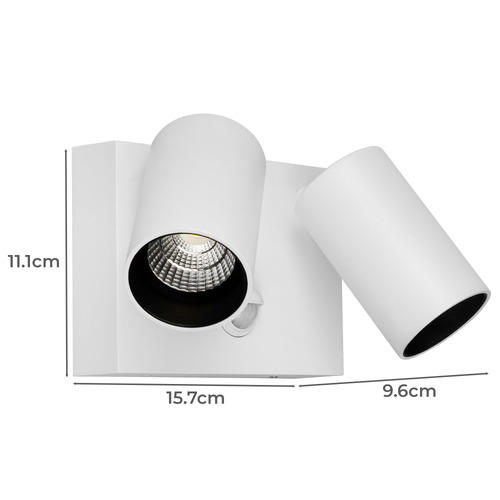 Martec Capri Outdoor 2 Light LED Wall Spotlight with Sensor | Temple ...