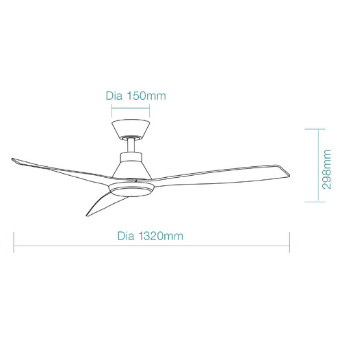 Triumph DC 132cm DC Smart Ceiling Fan with LED Light | Temple & Webster