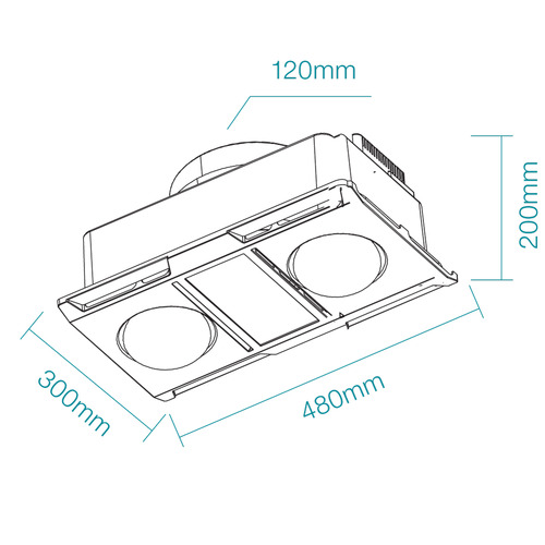 Profile Panel DC White 12W 3-in-1 Bathroom Heater Exhaust Fan with ...