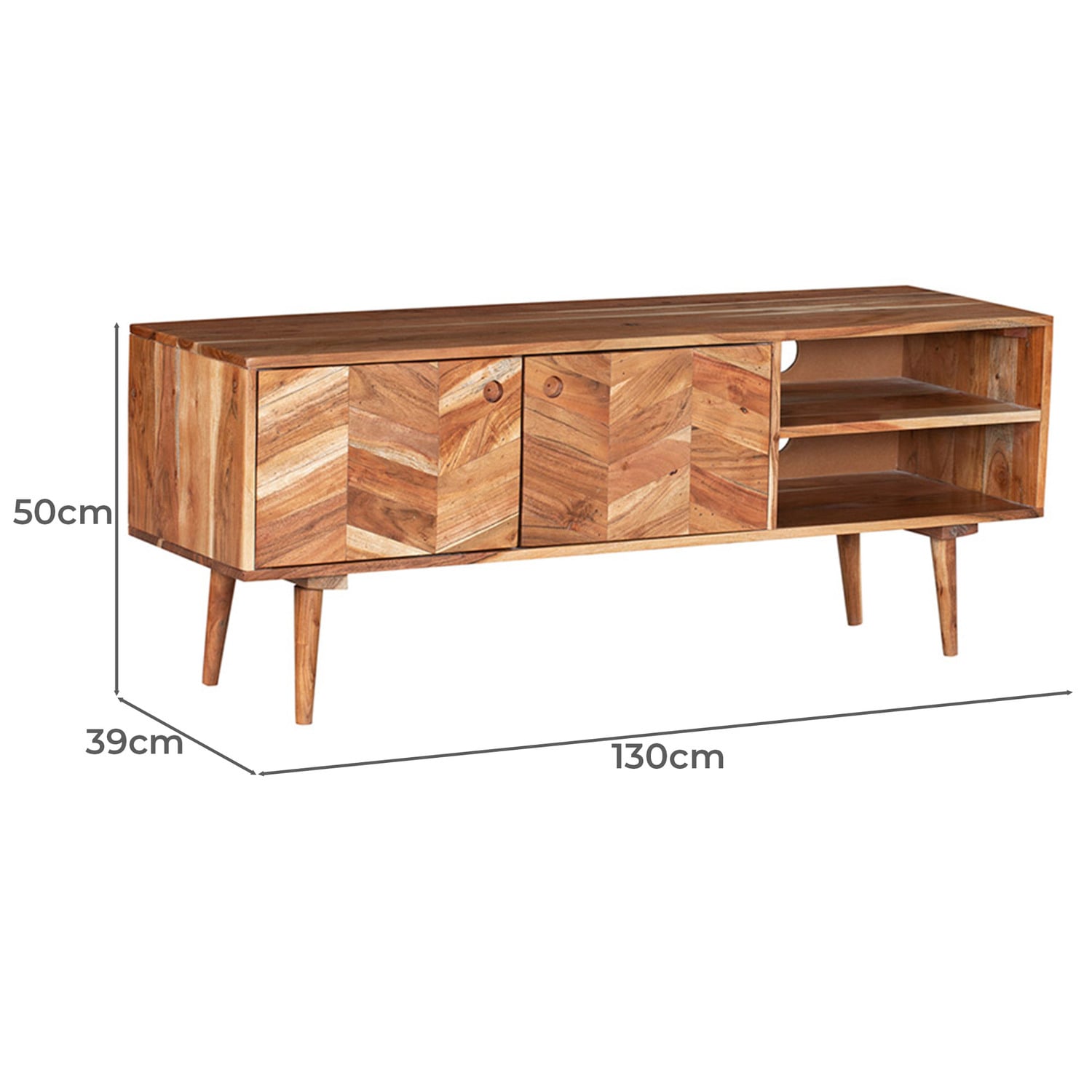 Home & Lifestyle Natural Jacob Herringbone Entertainment Unit | Temple ...