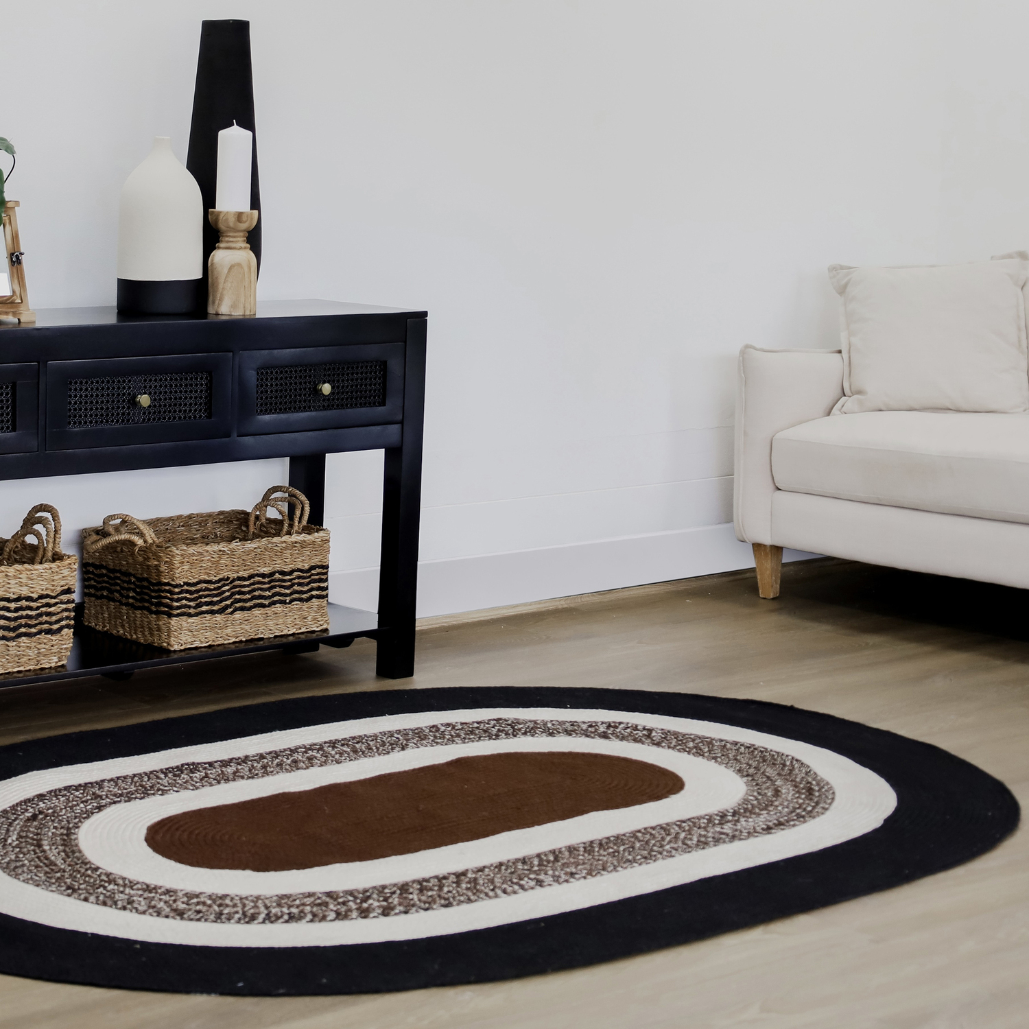 Laconia Hand-Woven Indoor/Outdoor Oval Rug | Temple & Webster