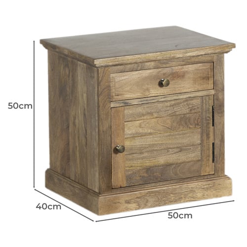 Powell Mango Wood Bedside Table | Temple & Webster