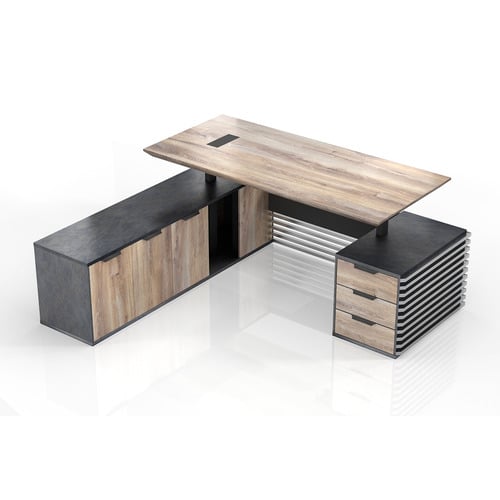 InnovaStudio Phoenix Lift-Top Executive Desk with Return | Temple & Webster