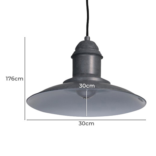 Retro Glow Grey Cheviot 1 Light Pendant | Temple & Webster