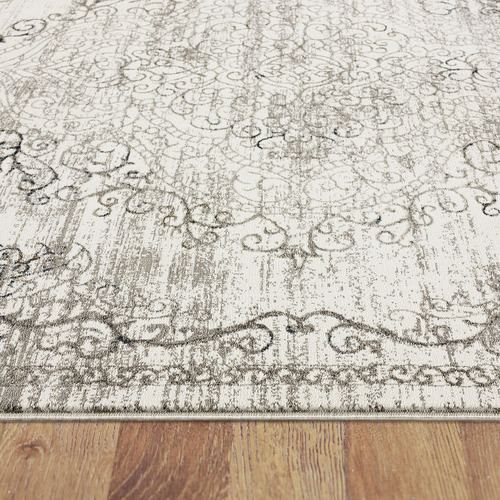 Lotus Rugs Cream Damask Glamour Power-Loomed Rug | Temple & Webster