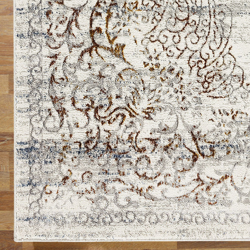 Lotus Rugs Cream Damask Glamour Power-Loomed Rug | Temple & Webster