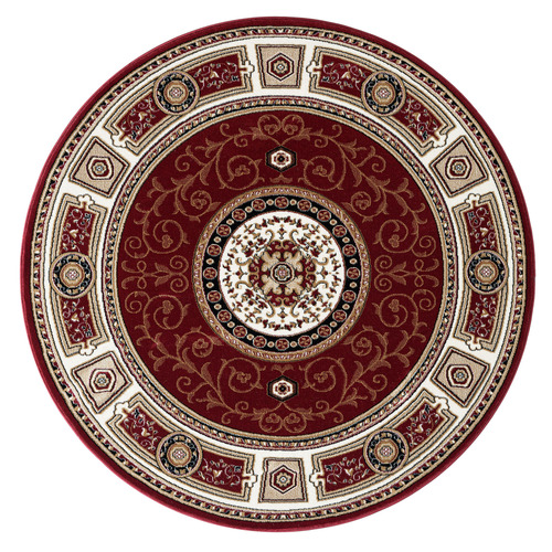 Lotus Rugs Red Ceres Power-Loomed Round Rug | Temple & Webster