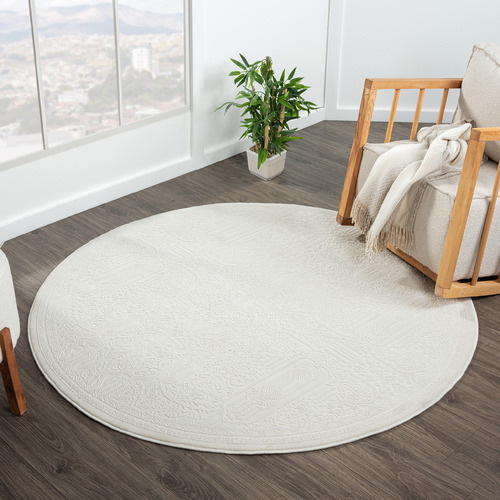 Lotus Rugs Ivory Sarva Traditional Round Rug | Temple & Webster