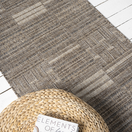 Beige Nually Flat Weave Indoor/Outdoor Runner | Temple & Webster