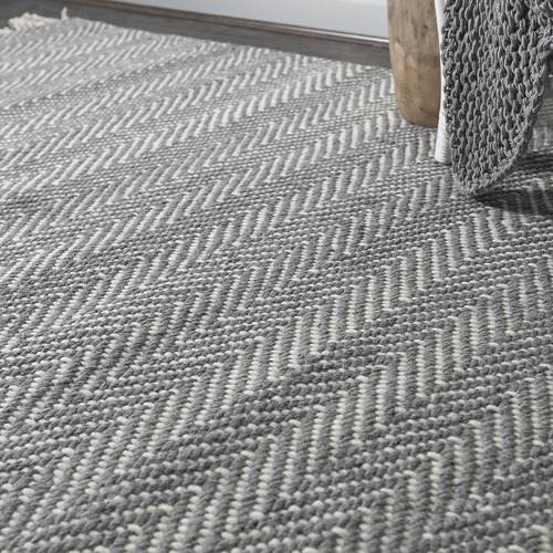 ElementalRugCollective Grey Munich Hand-Woven Wool Rug | Temple & Webster