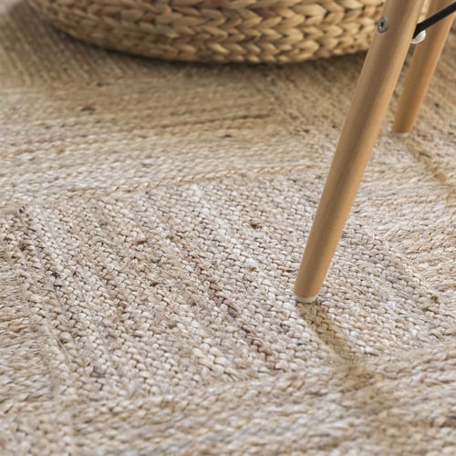 ElementalRugCollective Natural Patchwork Cotton & Jute Rug | Temple ...