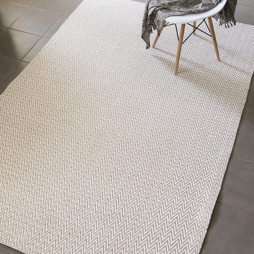 ElementalRugCollective White Chevron Cotton & Jute Rug | Temple & Webster