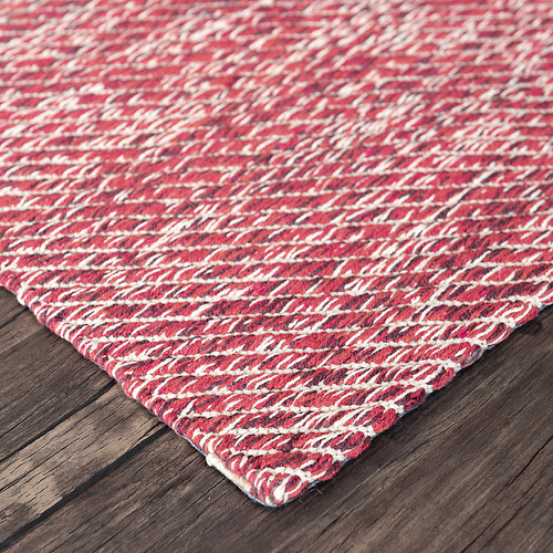 ElementalRugCollective Red Lima Hand-Woven Cotton Rug | Temple & Webster
