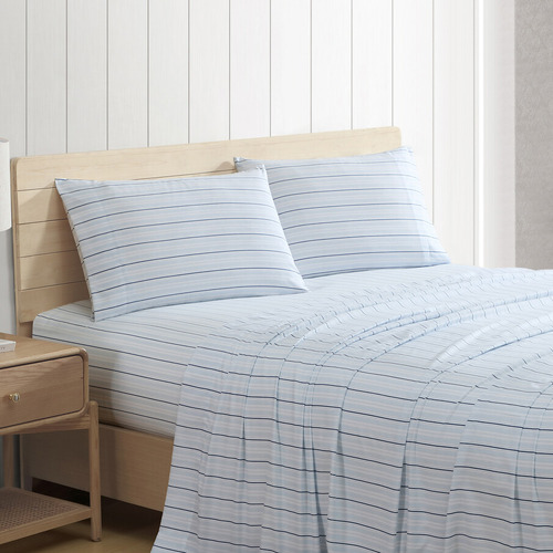 Camp Stripe Paige Washed Sheet Set | Temple & Webster