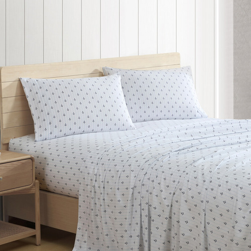 Anchor Drop Chase Washed Sheet Set | Temple & Webster