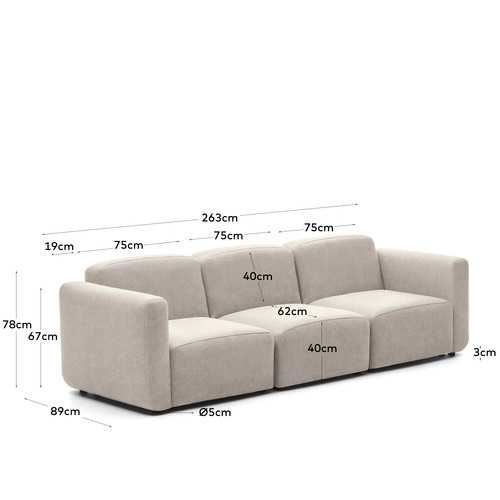 Addison 3 Seater Modular Sofa | Temple & Webster
