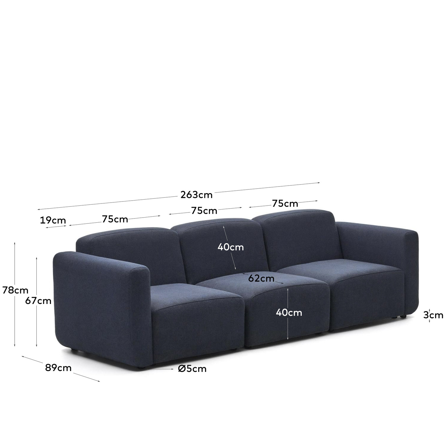Addison 3 Seater Modular Sofa | Temple & Webster