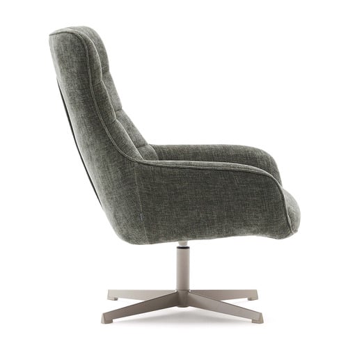 Lowell Chenille Swivel Armchair | Temple & Webster